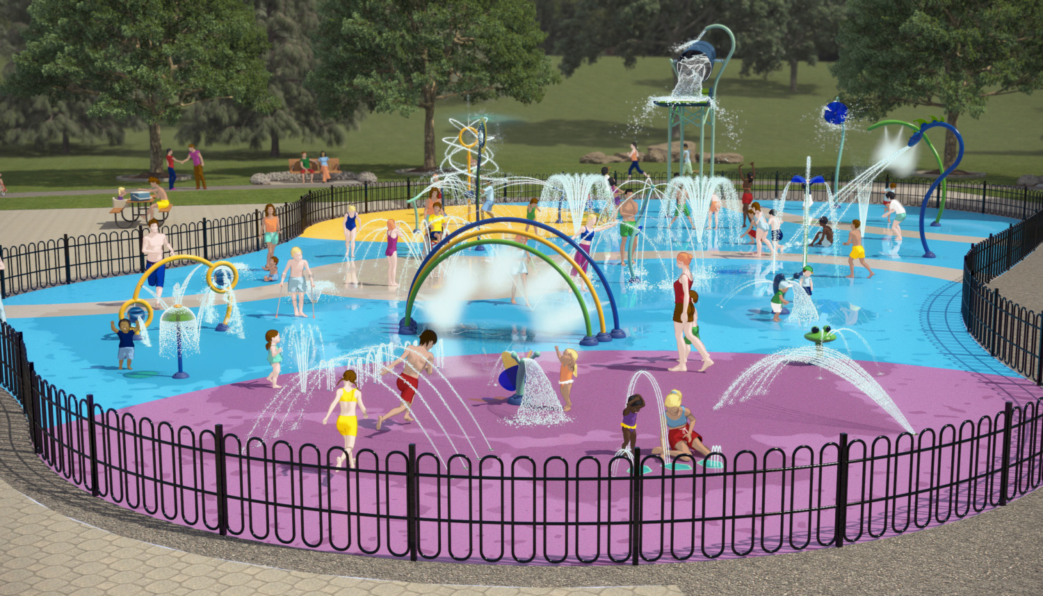 Clissold Park Splash Pad - Ustigate Waterplay